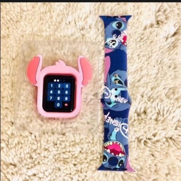 Disney | Accessories | 42mm Disney Stitch Apple Watch Bandbumper Combo ...